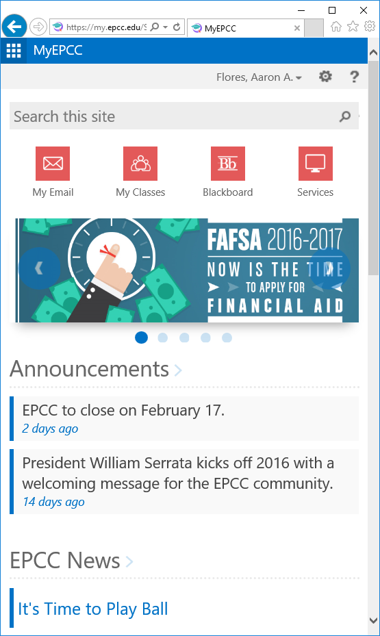 My epcc blackboard store